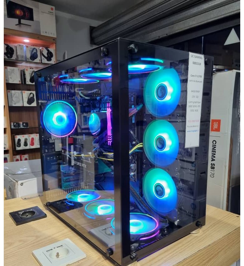 Unité centrale Gaming (UC Gaming) - PC Gaming - Core i7-11E Generation - 64Go RAM RGB /1TB SSD ...