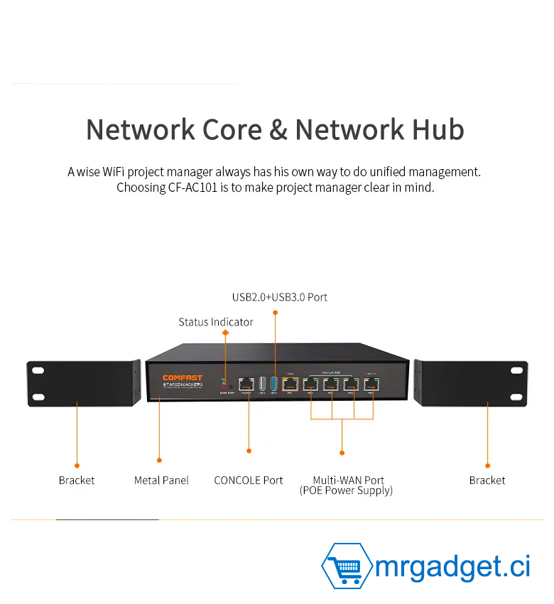 Comfast CF-AC101 Gigabit AC Wifi équilibrage de charge routage 5 ports ACL Vlan Core passerelle ...